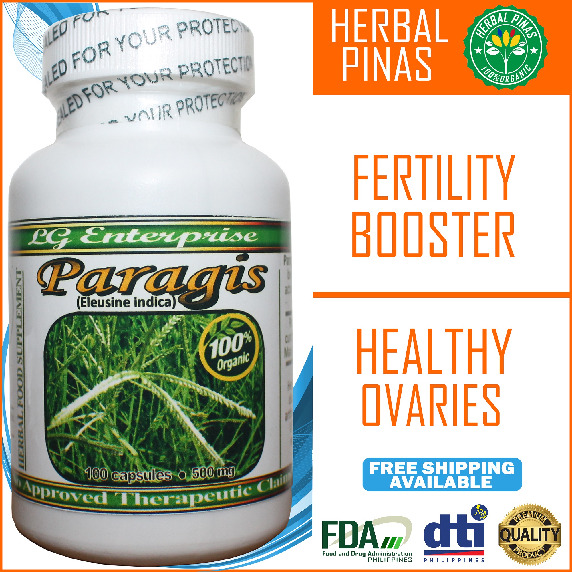 Paragis Reproductive Fertility Booster 100 Capsules 500mg - Herbal ...