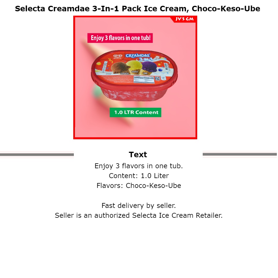 Selecta Ice Cream 3 In 1 Price