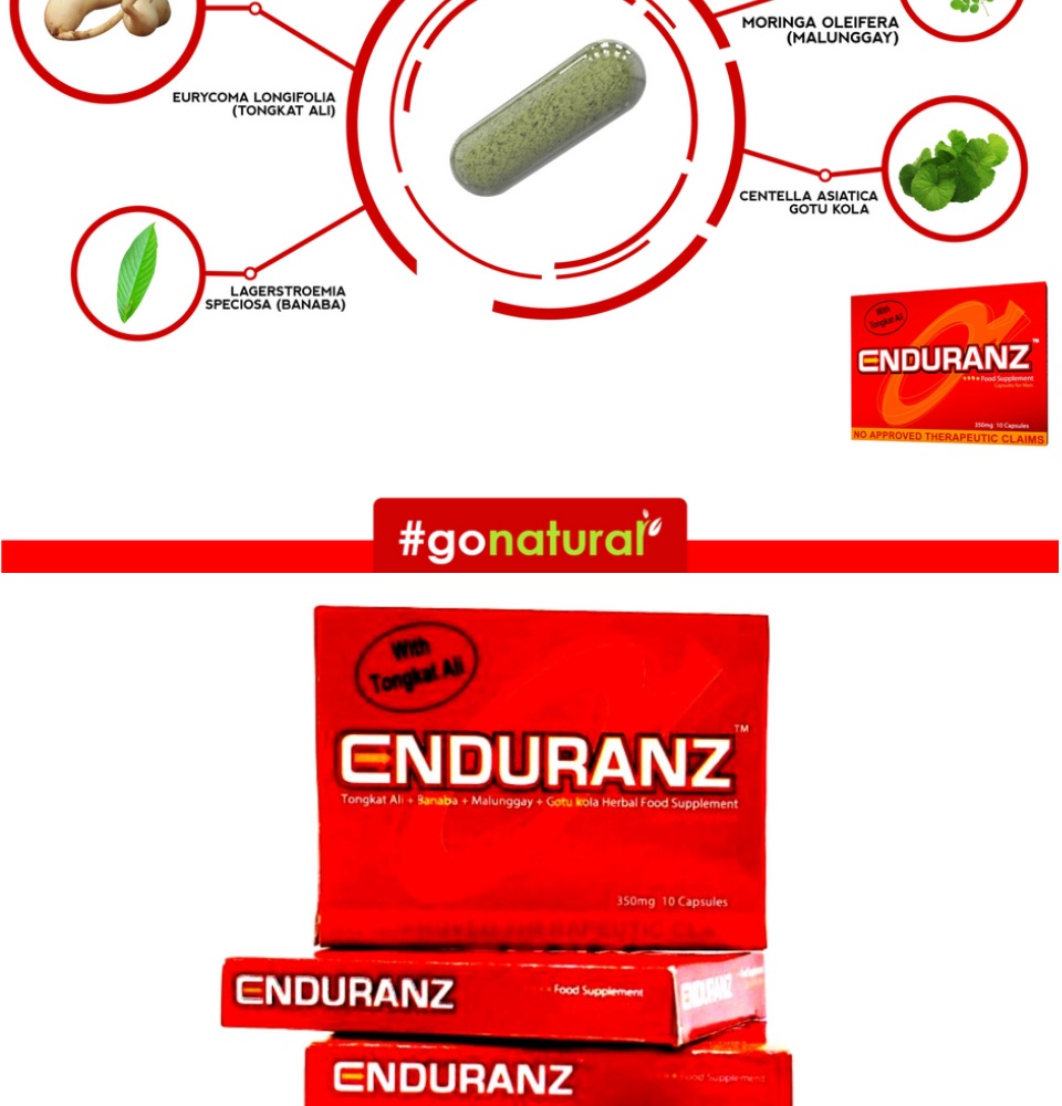 Enduranz Boxes 350mg 30 Capsules) Ampalaya Plus Bitter, 02/21/2024
