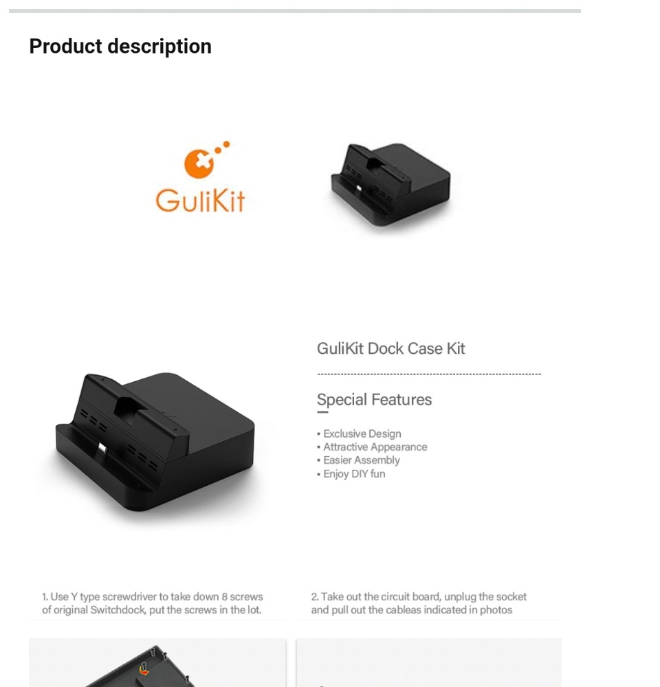Gulikit DIY Replacement Pocket Dock for Nintendo Switch, Portable DIY ...